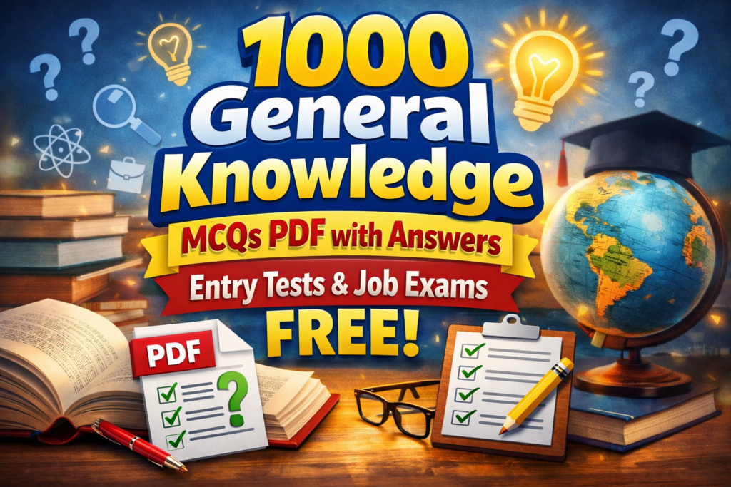 1000 General Knowledge MCQs PDF with Answers for Entry Tests and Job ...